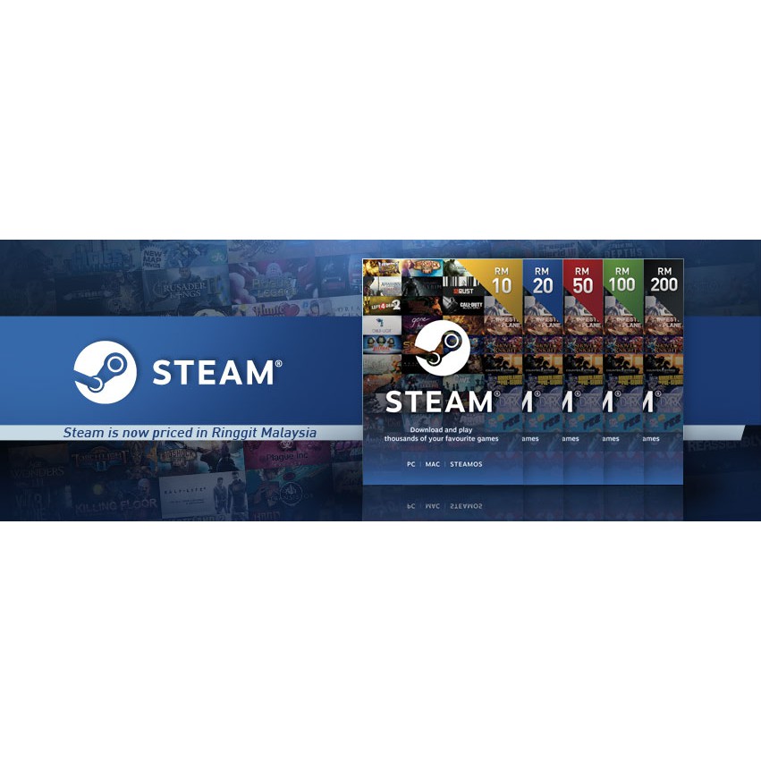 Steam wallet Code Malaysia RM50 / RM20 / RM10 | Shopee Malaysia