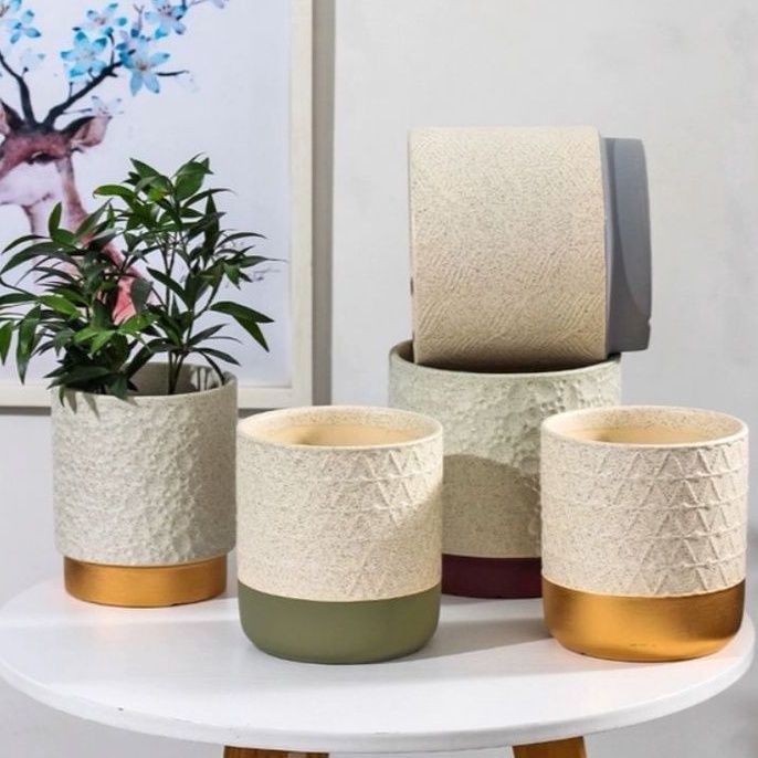 Nordic Flower Vase 🇲🇾 Green Base Ceramic Flower Pot / Pasu Seramik ...