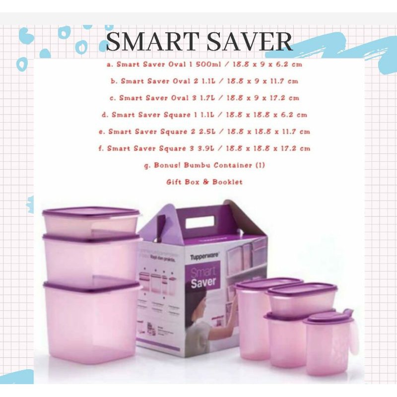 Tupperware Smart Saver Set (7pcs) | Shopee Malaysia