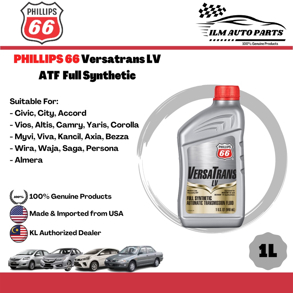 [ILM] PHILLIPS 66 Versatrans LV ATF 946ML Fully Synthetic Gear Oil Car ...