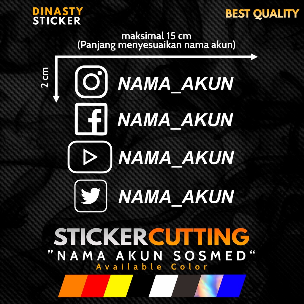 Sticker STICKER CUTTING NAME OF SOCIAL MEDIA SOSMED INSTAGRAM FACEBOOK ...