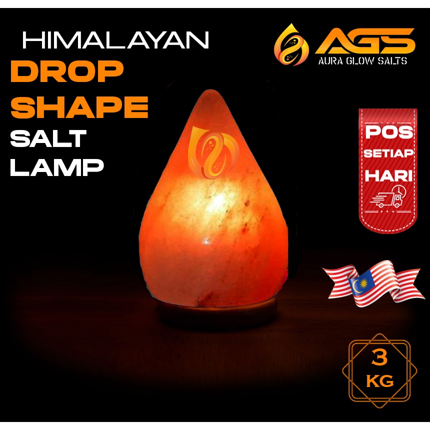 3KG Full Set Himalayan Crystal Rock Salt Lamp, EYE DROP Shape, 🔥AURA ...