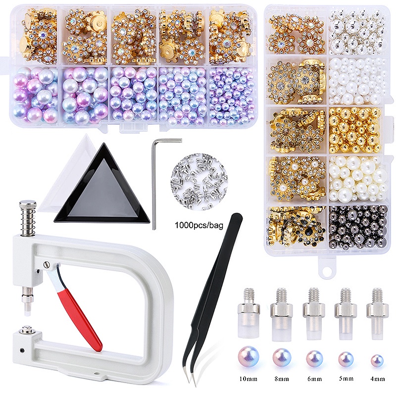 Pearls Machine Plastic Beads Rivet Fixing Setting Machine with Beads ...
