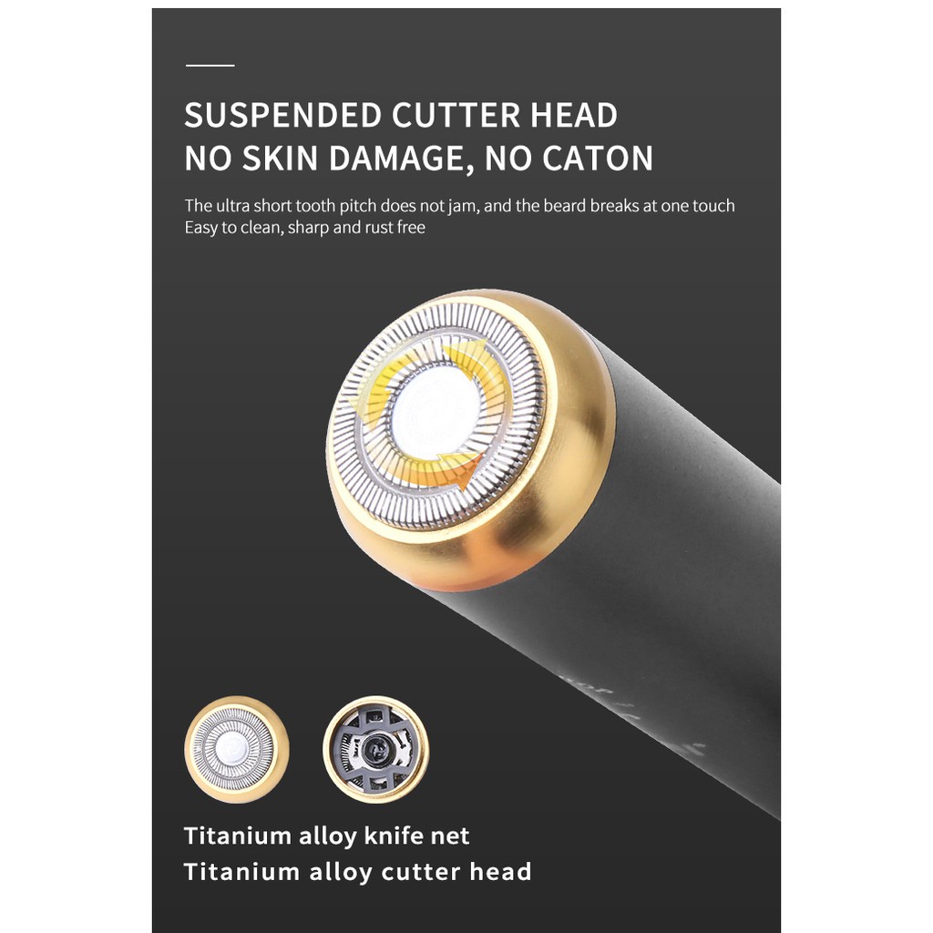 Kemei KM-T10 Mini Men Electric Shaver Wet and Dry Use USB Rechargeable Portable Shaving Machine ...