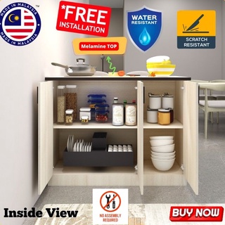 ROAM 3 Door Island Table Kitchen Cabinet Storage Kabinet Dapur Anti ...