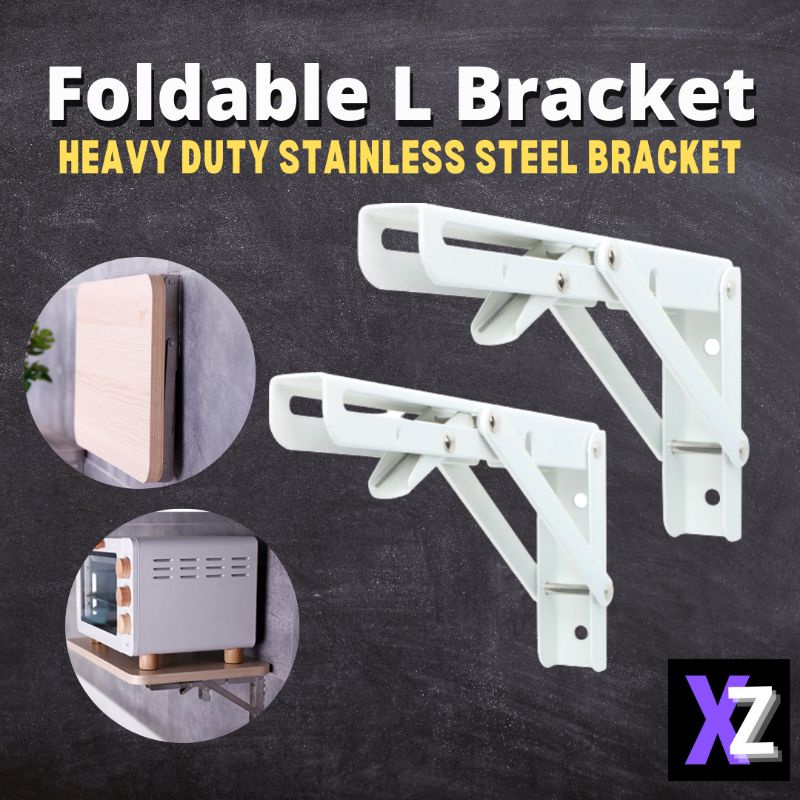 𝐗𝐙 Foldable L Bracket Folding Wall Shelf Stainless Steel K Type ...
