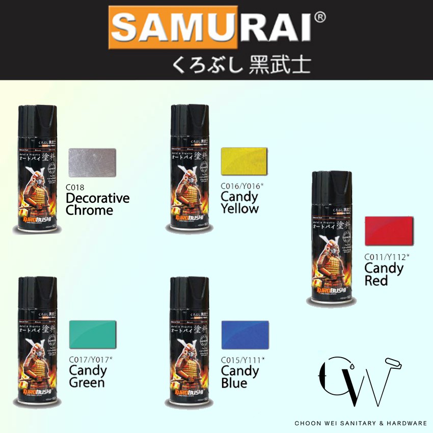 [CW] [READY STOCK] SAMURAI PAINT SPRAY CAT CANDY COLOURS 400ML(CANDY ...