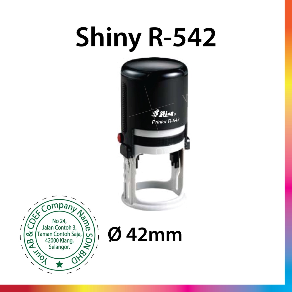 Shiny R Series (Round) Rubber Stamp Customize / Cop Bulat / Cop Syarikat - R517/R524/R532/R538 ...