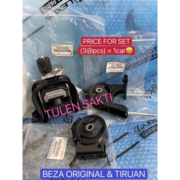 ORIGINAL TOYOTA VIOS NCP42 (2003-2007) ENGINE MOUNTING SET (3@pcs ...