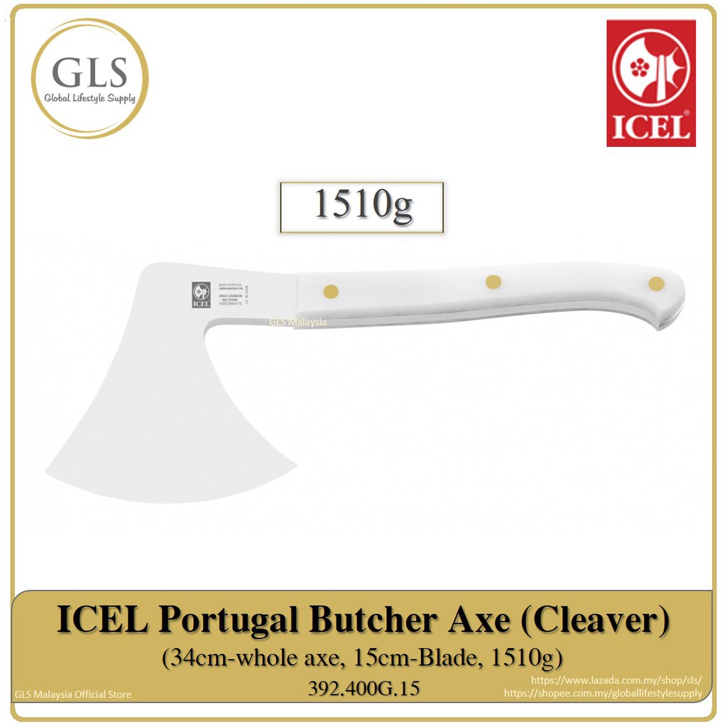 GLS Original ICEL Portugal Butcher Axe (1510g & 15cm / 5.9inch)Butcher ...