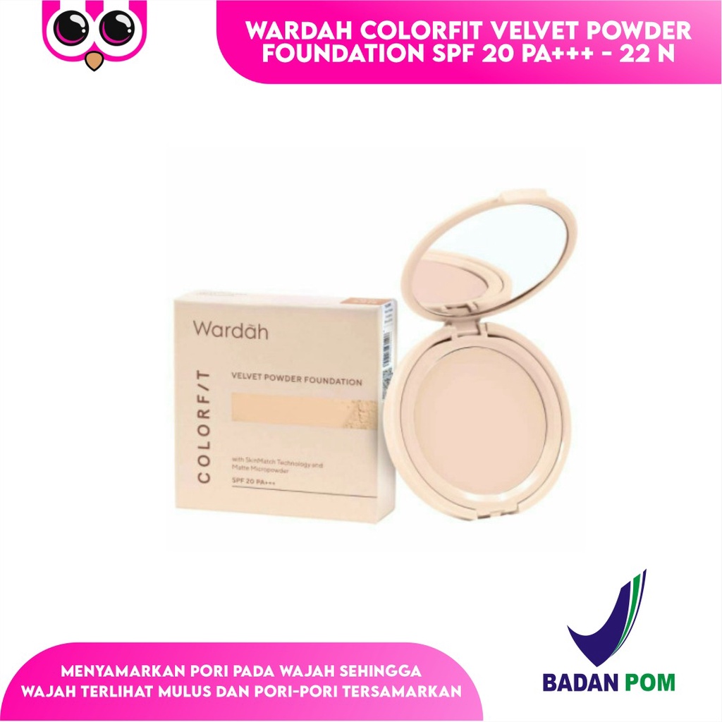 Wardah COLORFIT VELVET POWDER FOUNDATION SPF 20 PA+++ | Shopee Malaysia