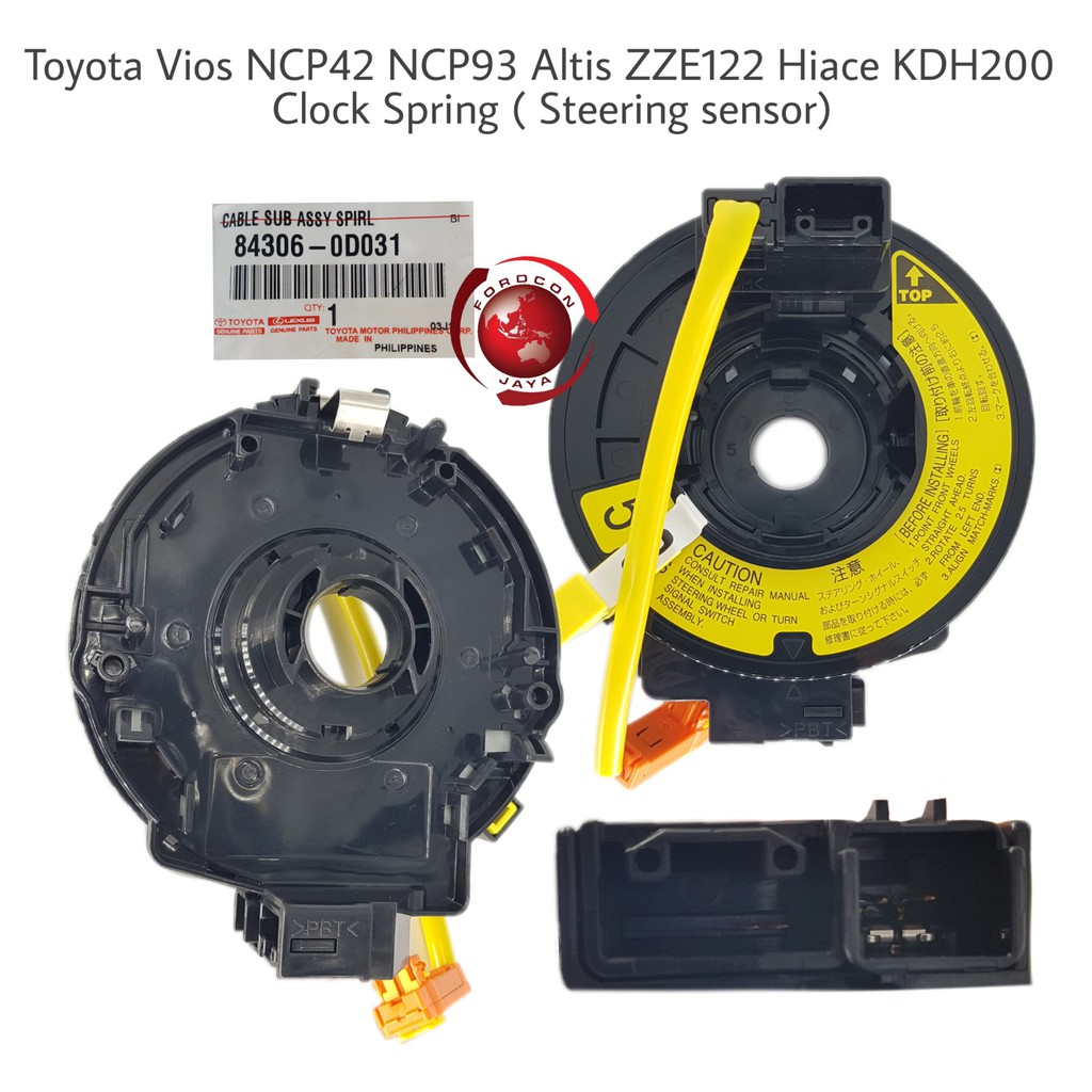 Toyota Clock Spring Steering Air Bag Sensor 84306-0D031 Vios NCP42 ...