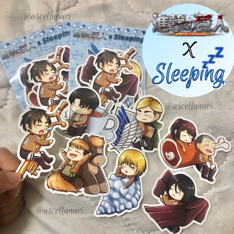 AOT x Sleeping 💤 (Sticker Pack) - Attack On Titan | Shopee Malaysia