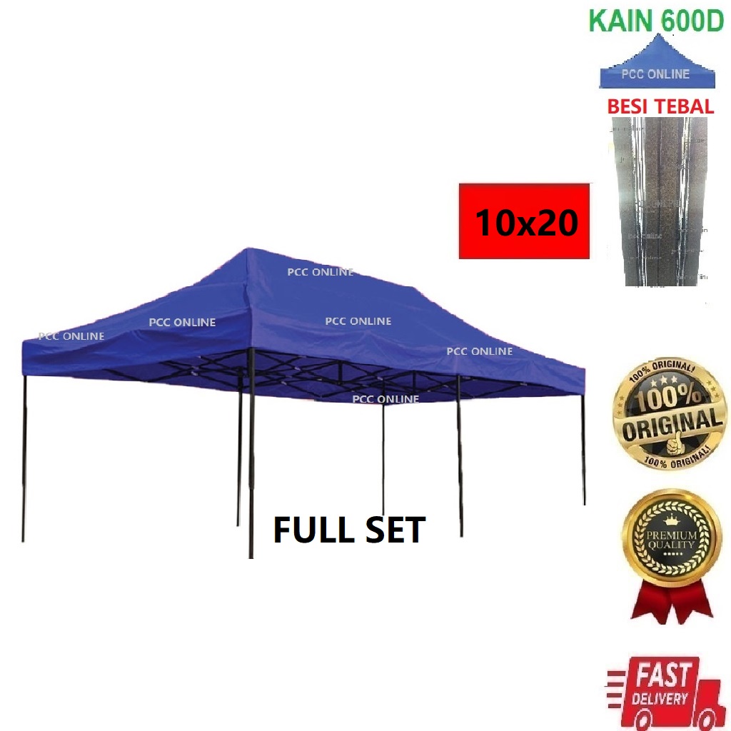 Canopy Tent 10X20FT 3X6M Kanopi Bazar Pasar Malam Khemah (Blue only ...
