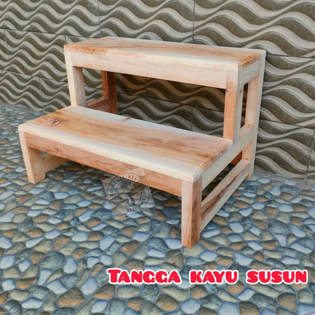 KAYU Wooden stacking ladder | Stacking ladder bench | Shopee Malaysia