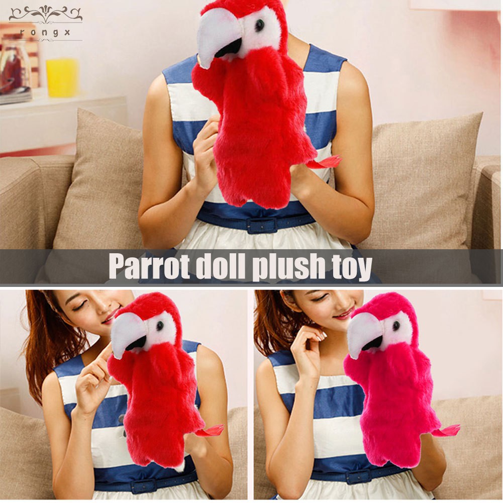 Parrots Hand Puppet Animal Doll Toys Cartoon Funny Puppets Soft Plush ...