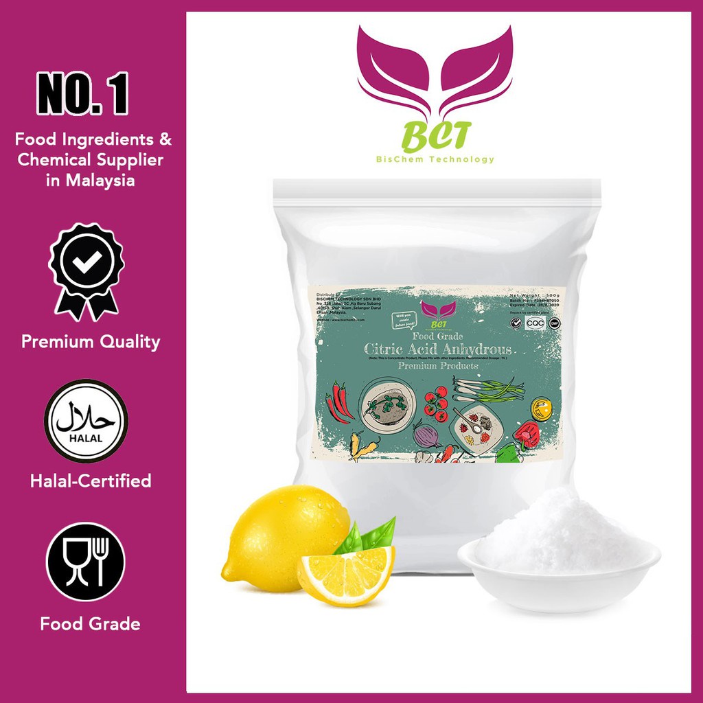 Citric Acid/柠檬酸 500G (Anhydrous - Food Grade) Flavoring agent, PH ...