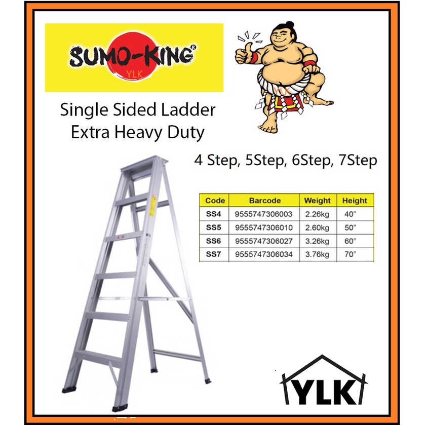 YLK 4,5,6,7 Step Sumo King Aluminium Single Sided Ladder - Tangga Aluminium | Shopee Malaysia