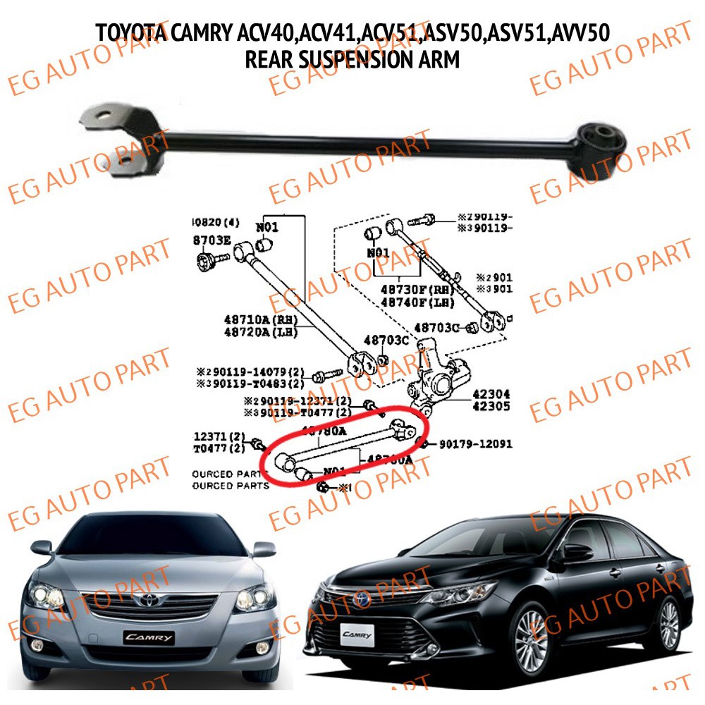 (PREMIUM QUALITY) REAR SUSPENSION ARM TOYOTA CAMRY ACV40 2.0 2.4,ACV50 ...