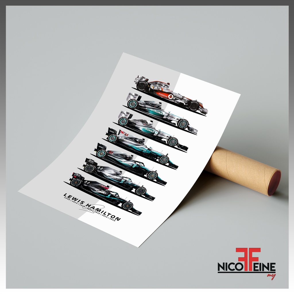 [Poster Only] Lewis Hamilton World Champion Formula One F1 Racing Car ...