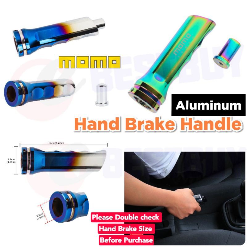 Car Universal Aluminum Hand Brake Handle Cover Titanium Blue Rainbow ...
