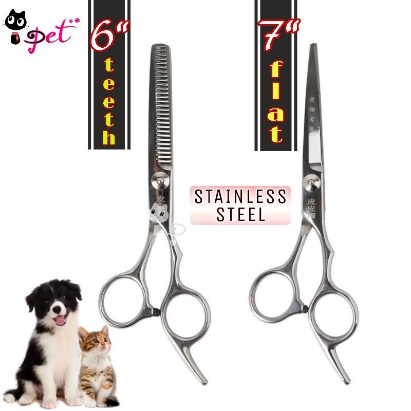 Stainless Steel Pet Scissors Hair Cutting & Thinning Scissor Pet ...