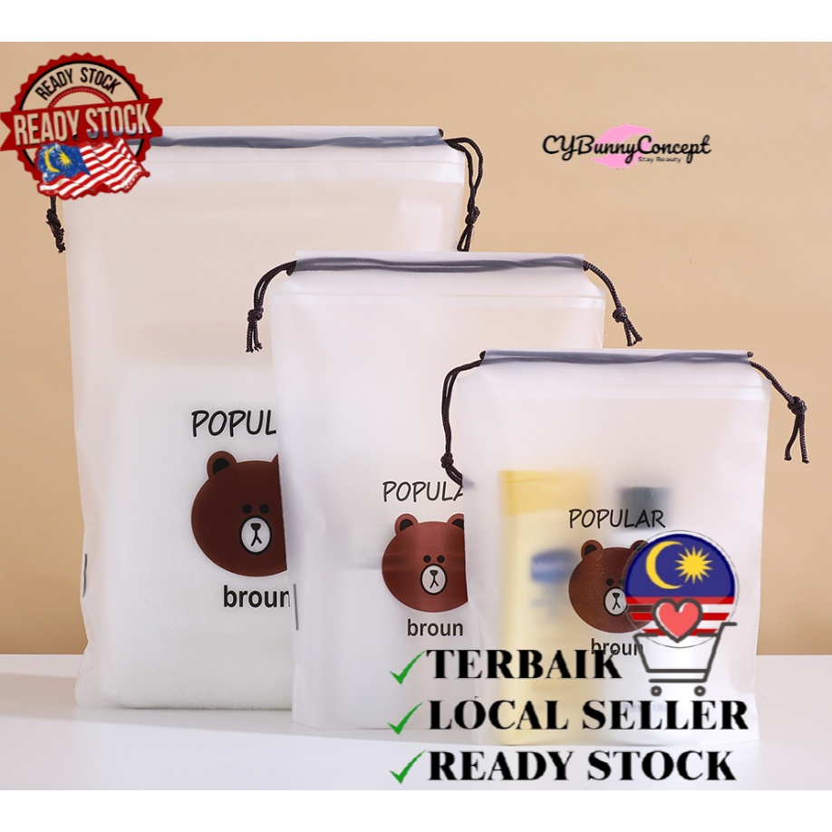 🔥READY STOCK PENANG🔥 Cartoon Bear Rabbit Waterproof Travel Makeup Bag ...