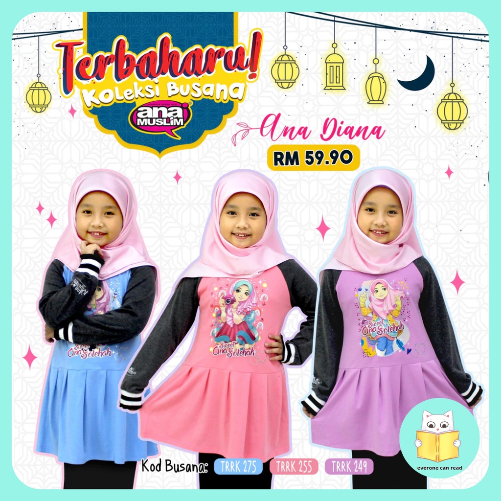 Baju Muslimah Kanak-Kanak Perempuan | Ana Muslim | Ana Diana | Shopee ...