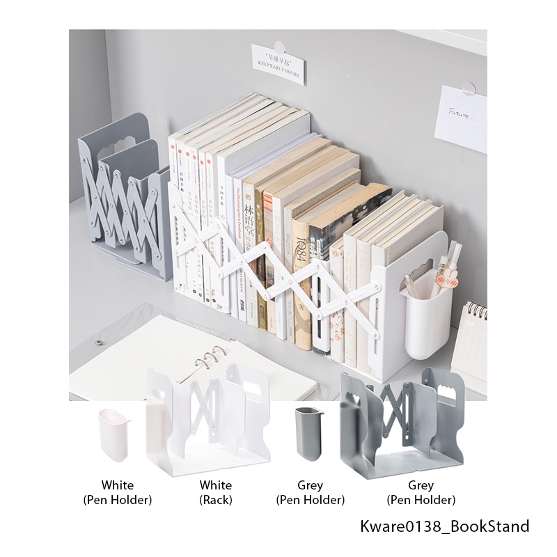 Expandable Book Stand Adjustable Bookend With Pen Holder book end stand ...