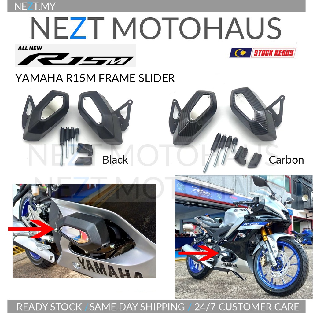 Yamaha R15M Aftermarket Frame Slider Cover Protector Hitam / Carbon ...