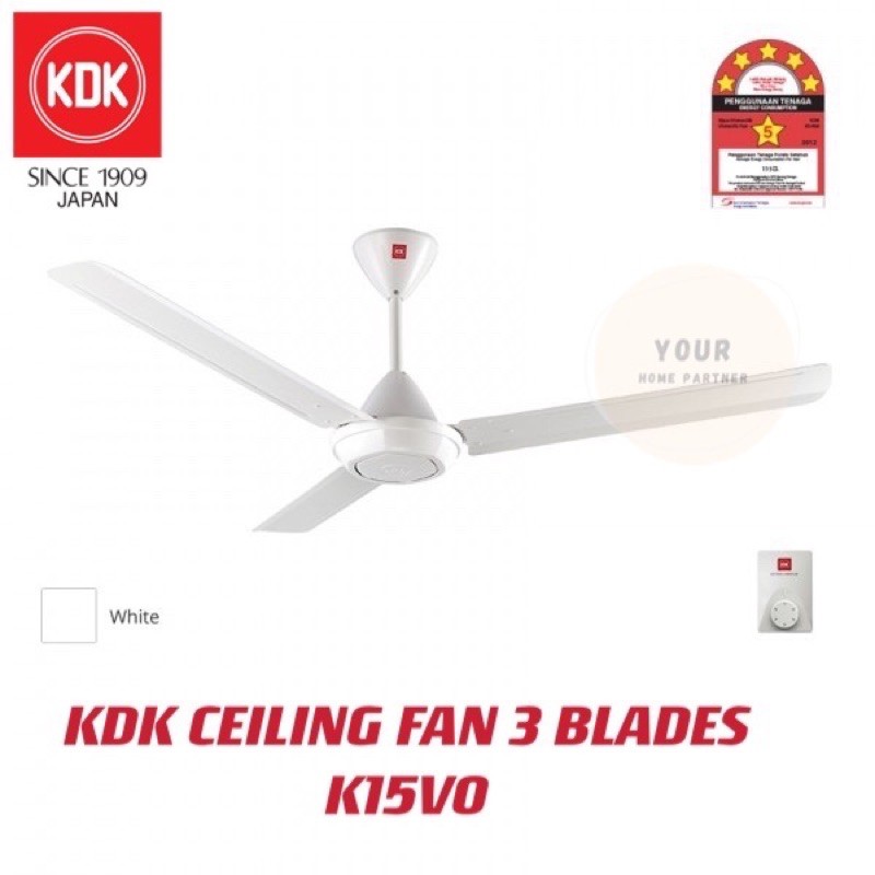 KDK Ceiling Fan Regulator 3 Blades K15VO White | Shopee Malaysia