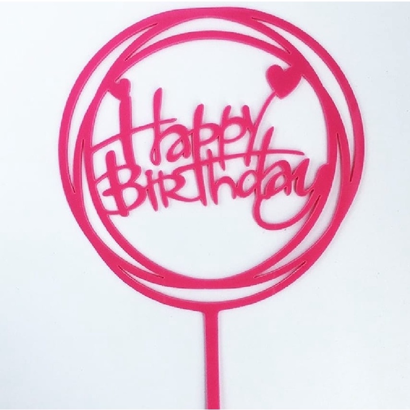 HAPPY BIRTHDAY CAKE TOPPER / ANNIVERSARY / LOVE Acrylic Cupcake Gold ...