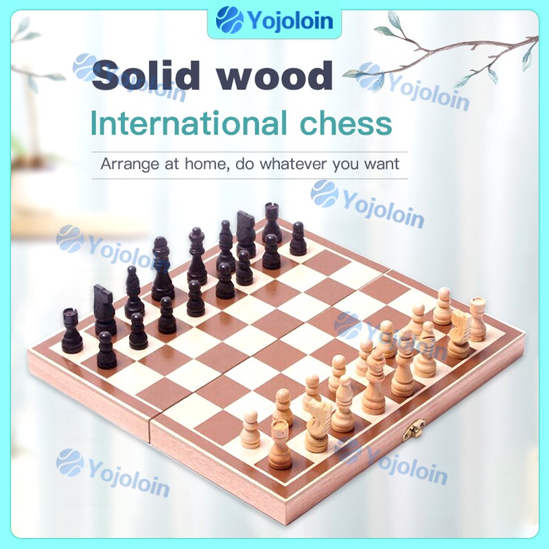 🔥Ready Stock🔥Folding Wooden Chess Board and Two Different Chess Pieces Set Board Game ...