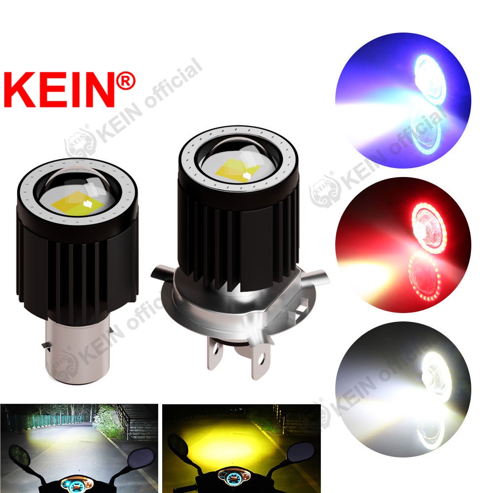 KEIN H4 Led Motorcycle Headlight Bulbs H6 BA20D LED Angel Eyes ...