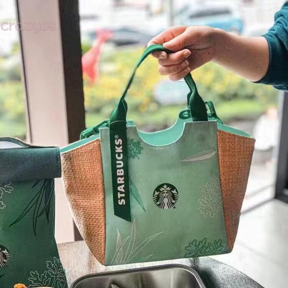 1X Starbucks Portable Canvas Shopping Bag Lunch Box Bag Durable ...
