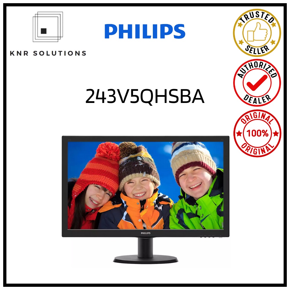 PHILIPS 243V5QHSBA 23.6" FHD LCD MONITOR with SmartControl Lite ...