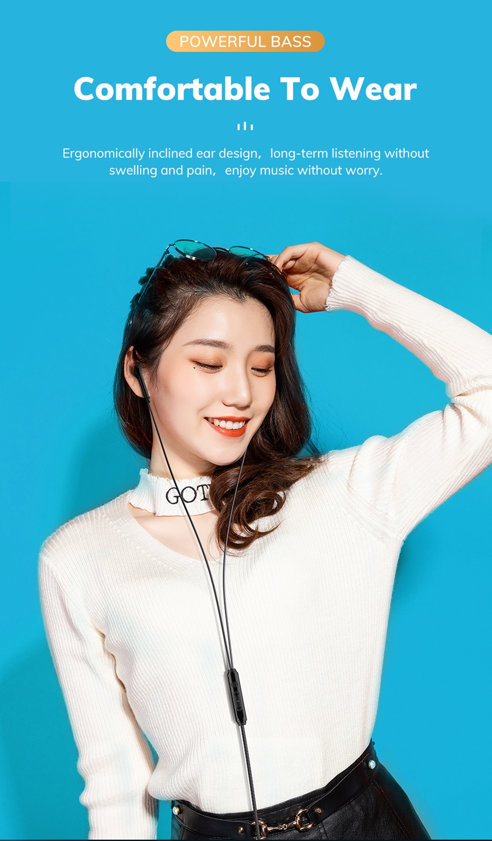 New TOPK F20 In-Ear Wired Earbuds with Volume Control, Microphone, and ...