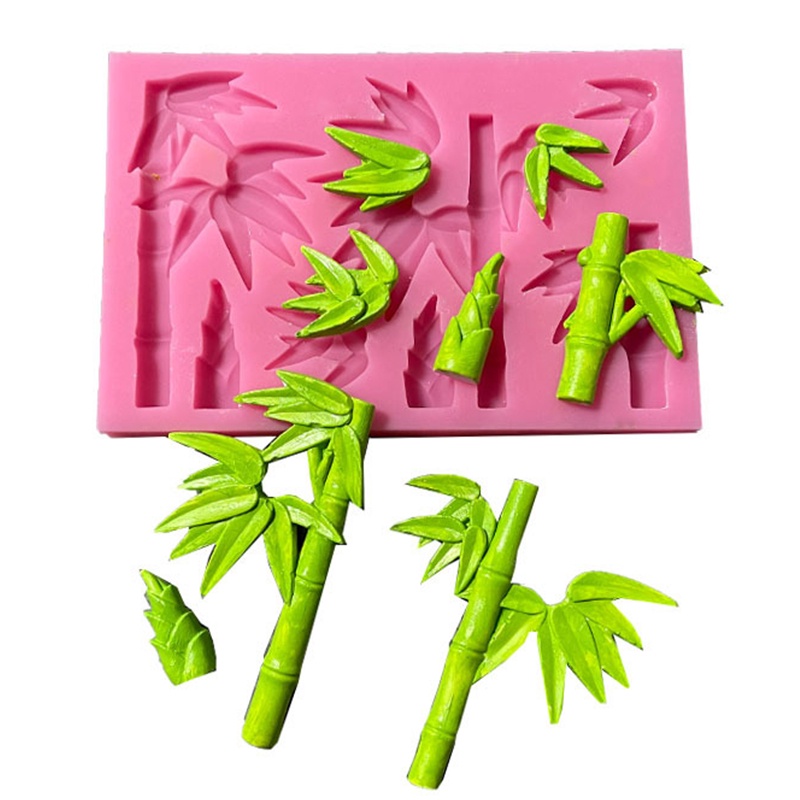 Bamboo Silicone Mold Bamboo Leaves Cake Border Fondant Cake Decorating ...