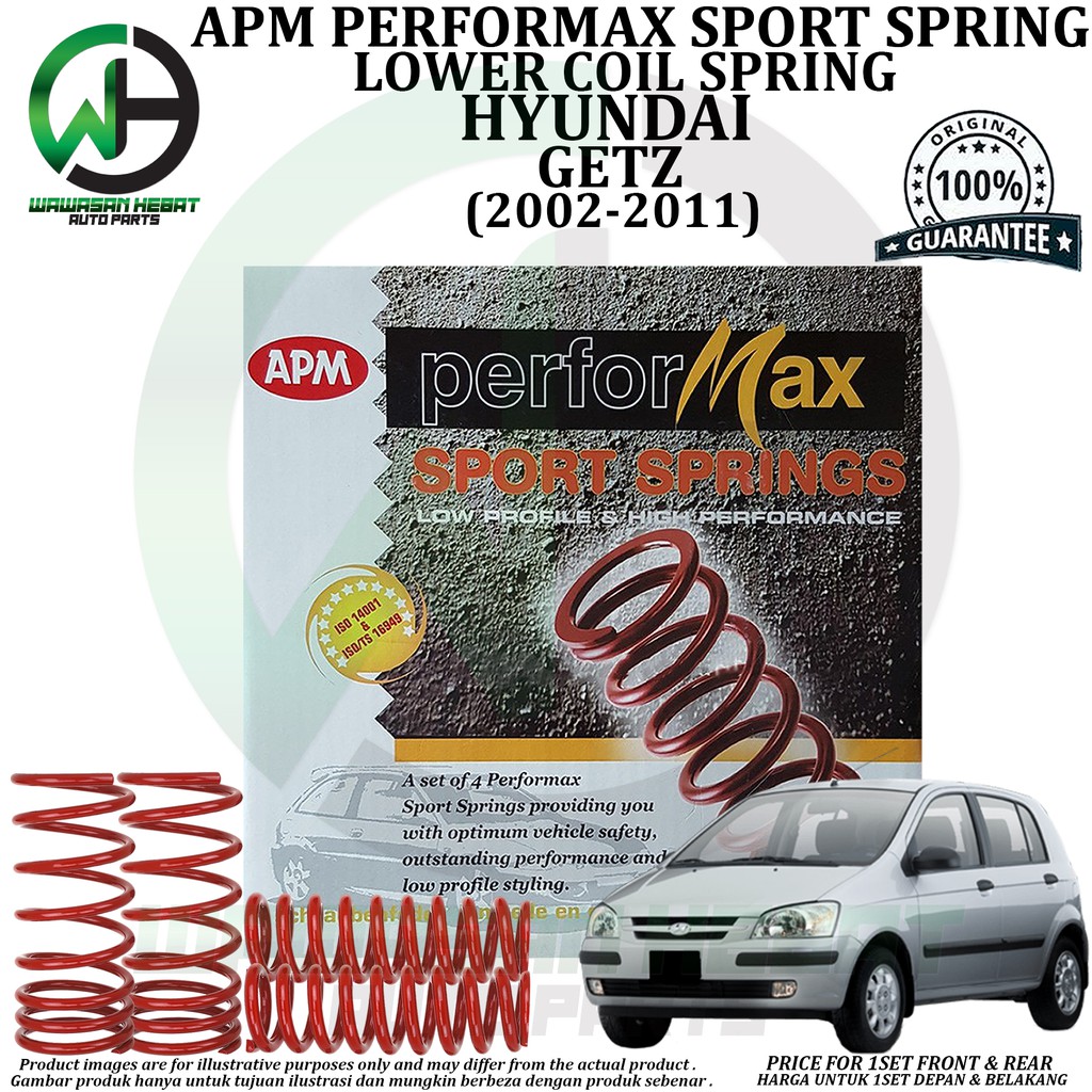 Hyundai Getz Lower Coil Spring , Sport Spring Apm Performax [ Original ...