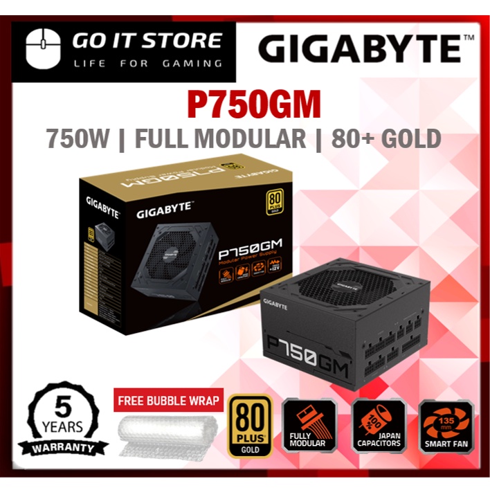 GIGABYTE P750GM/ P850GM 80 PLUS GOLD FULL MODULAR POWER SUPPLY (750W/ 850W) | Shopee Malaysia