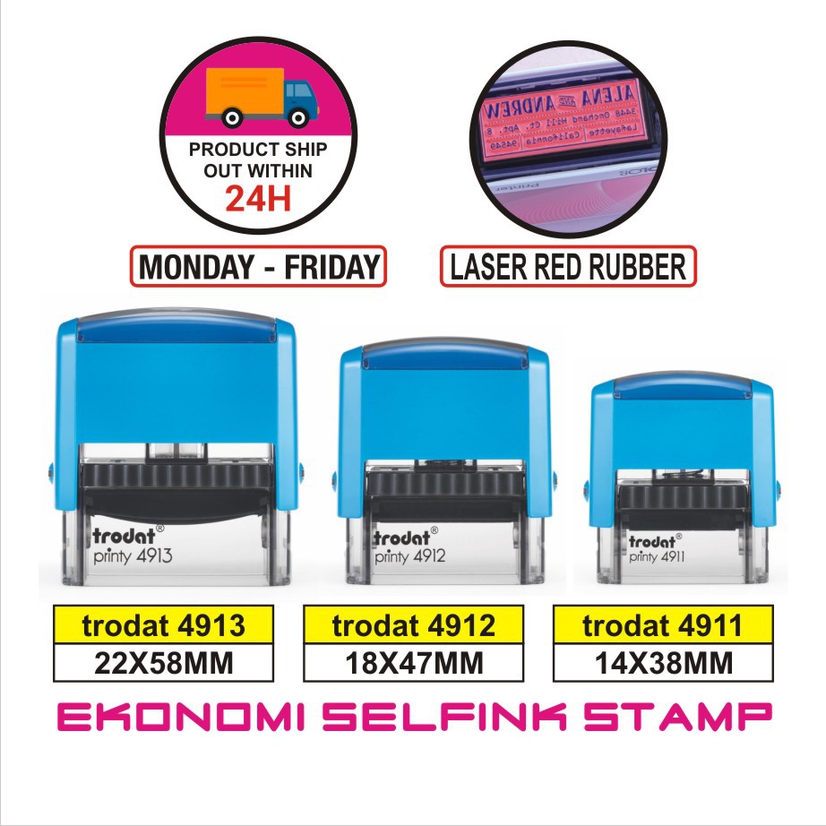 Stamp Chop Trodat Self-inking Custom made Stamp 4911 / 4912 / 4913 | Shopee Malaysia