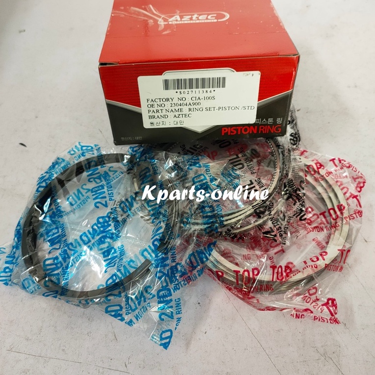 PISTON RING SET - STANDARD SIZE (AZTEC - MADE IN KOREA) KIA SORENTO BL 2.5CC / HYUNDAI STAREX A1 ...