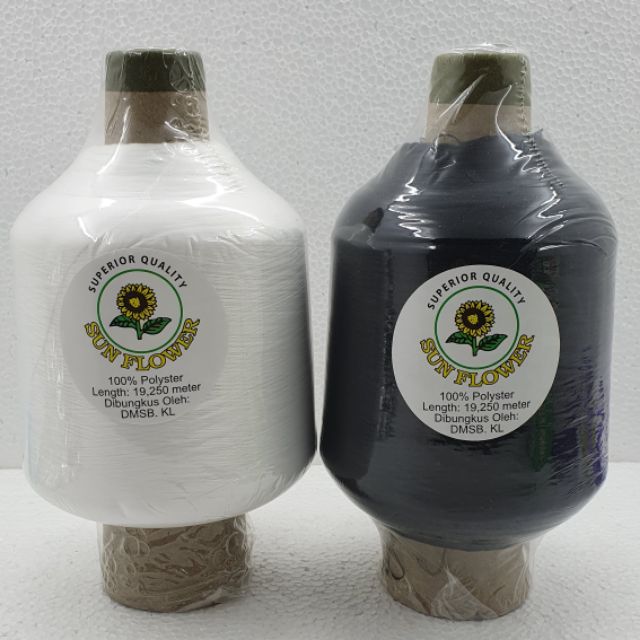 Benang Jahit Tepi Putih SunFlower / Polyester Yarn | Shopee Malaysia