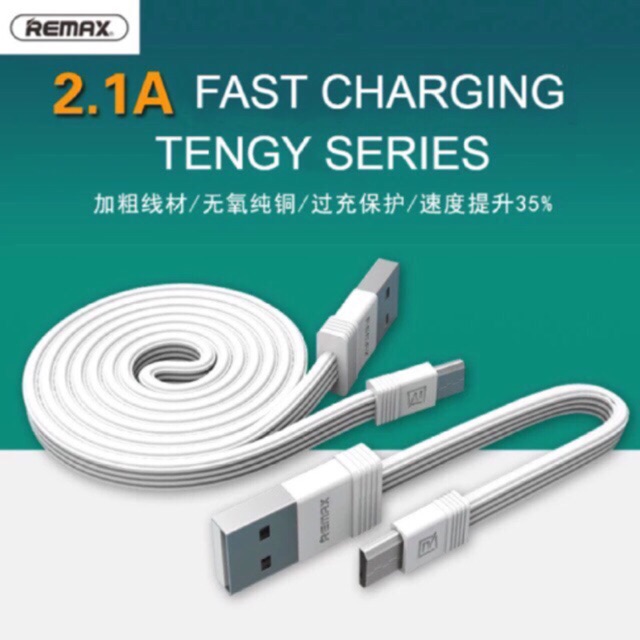 (1 Set=2 Cables) Original Remax Tengy Data and Charging 1m and 160mm ...