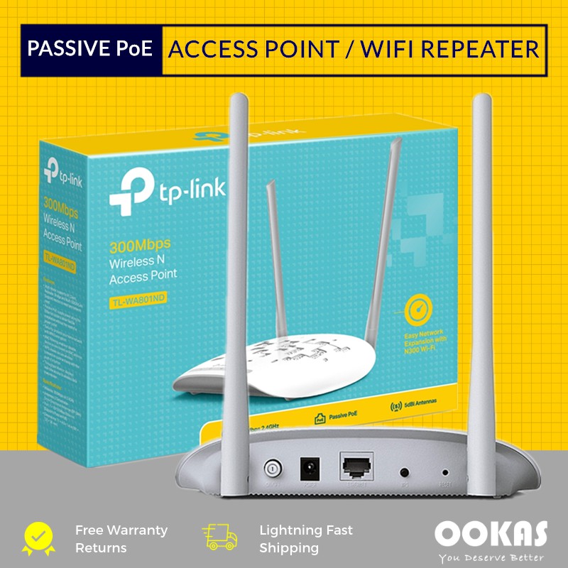 TP-Link TL-WA801ND Wireless N300 Access Point Support Passive PoE & Wifi Repeater Mode | Shopee ...