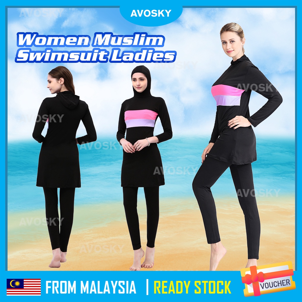 AVOSKY Muslimah Ladies Islamic Swimming Suit Swimsuit Hijab Women ...
