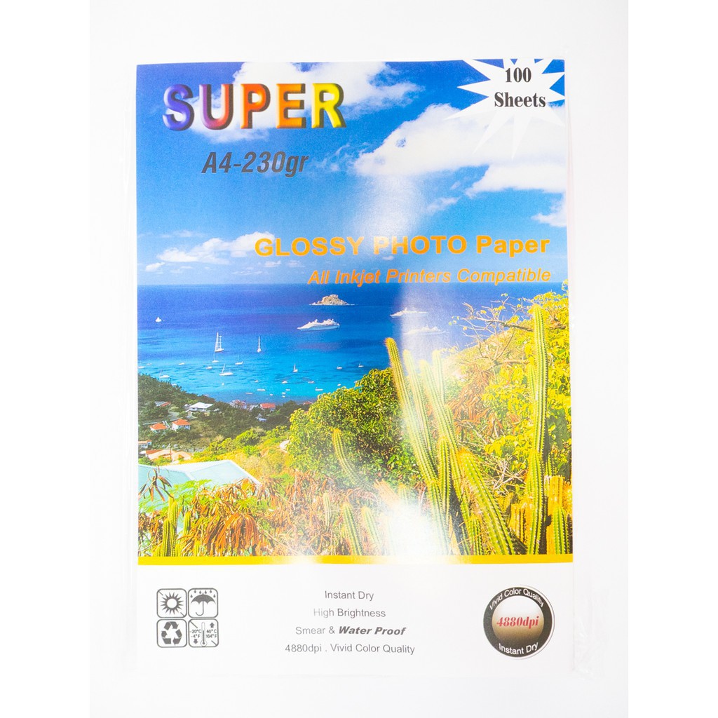 Super GLOSSY PHOTO PAPER 230 Gsm A4 Size | Shopee Malaysia