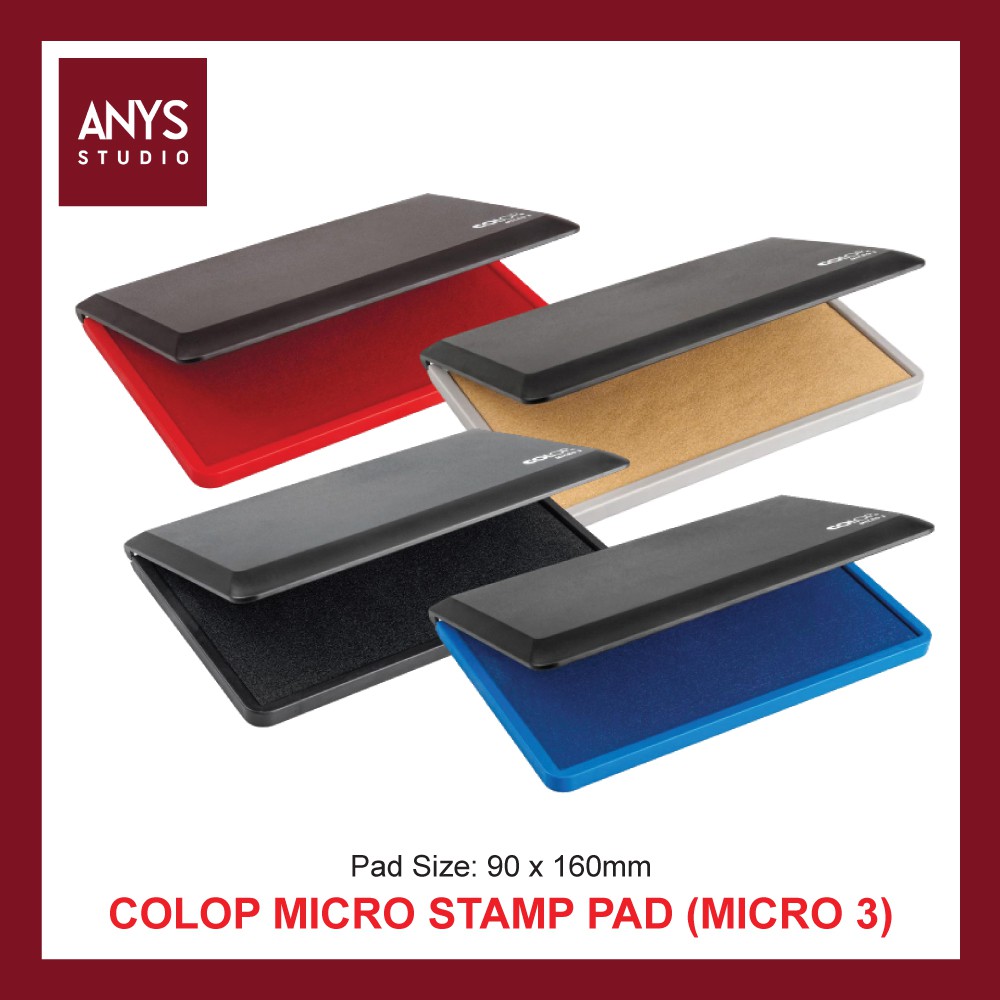 COLOP Stamp Pad Micro 3 (Black, Blue, Red, Green, Red Ink) 90 x 160mm ...