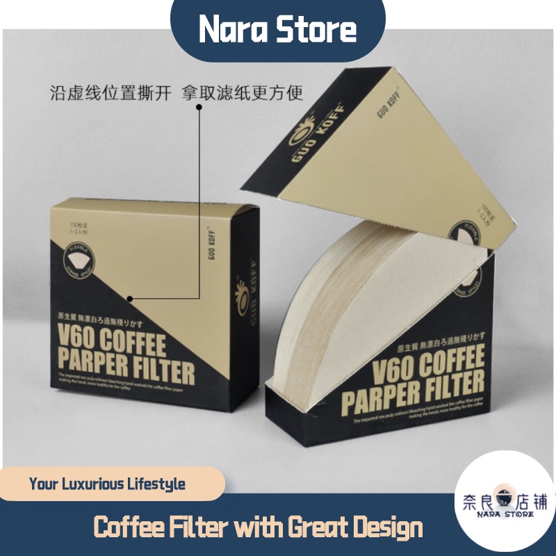 V60 Coffee Filter, Cone Coffee Filters, 1-4 Cup, Disposable for Pour ...
