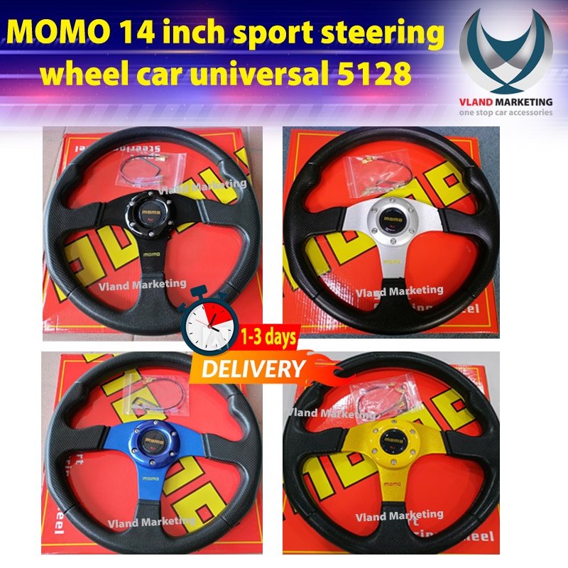 MOMO 14 inch sport racing steering wheel car universal - Wira Satria Saga Iswara Kancil Waja ...